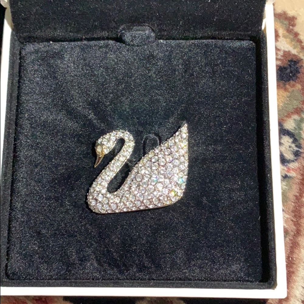 Swarovski Centenary Swan Brooch - Gem
